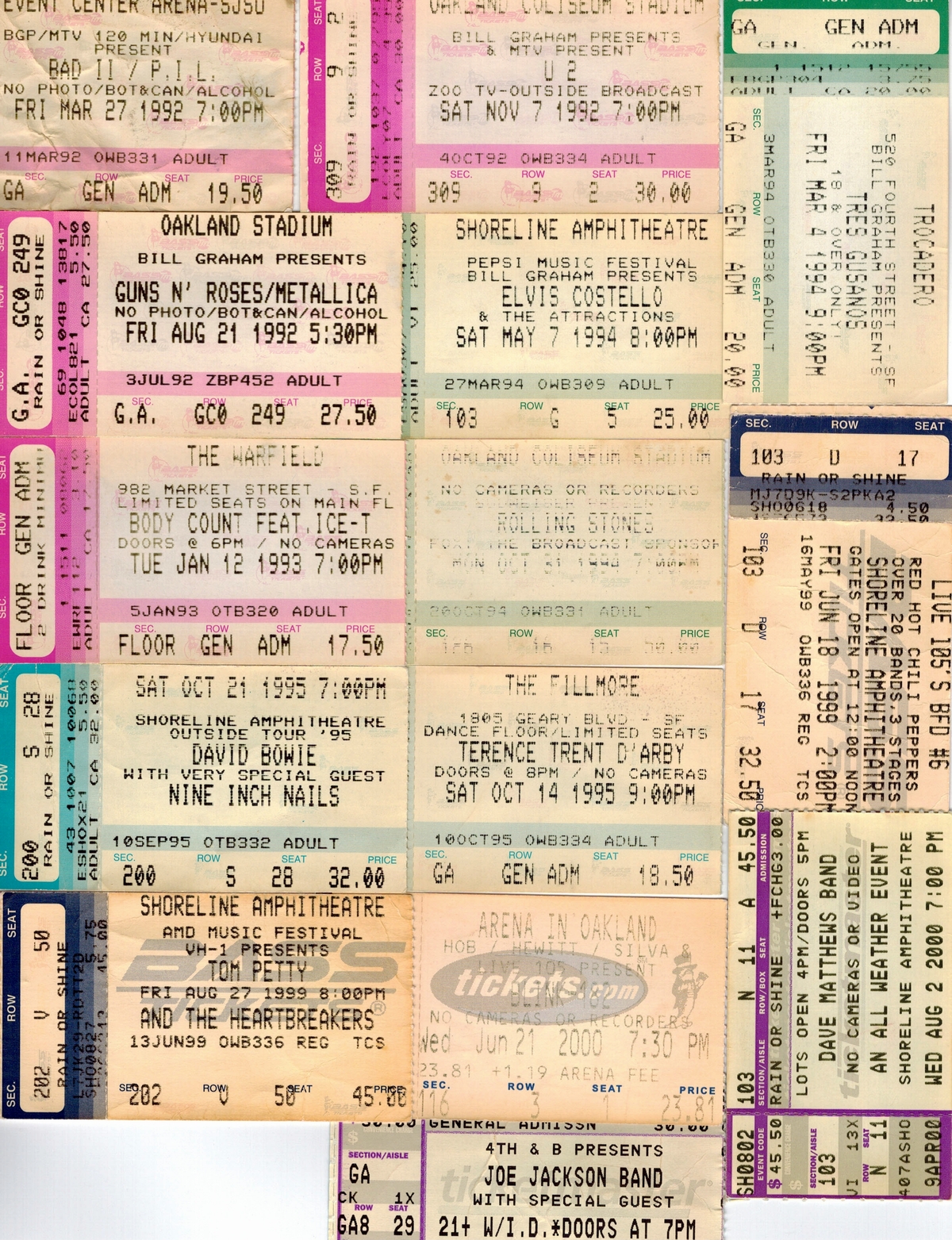 TimeZone : Lifestyle & Entertainment » Dug up some 1980s ticket stubs...